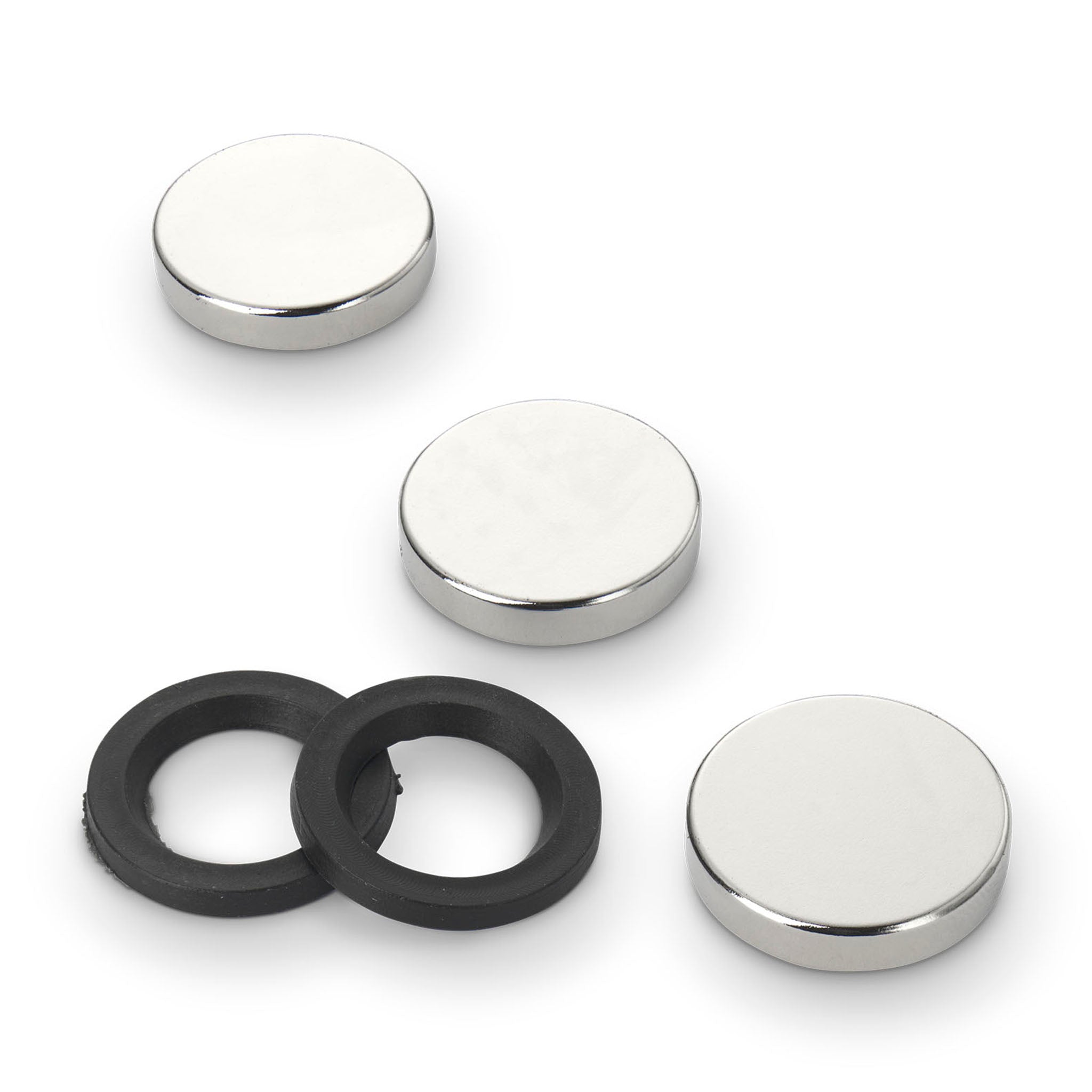 Neodymium Disc Magnet with Plastic Spacers, 25mm Diameter x 5mm N38 Ni ...