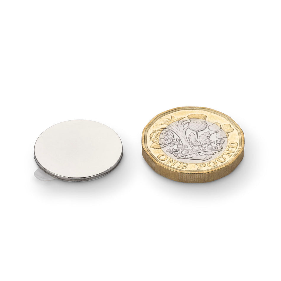 Neodymium Disc Magnet with 3M 9080 Adhesive, 20mm Diameter x 1mm N35 N ...