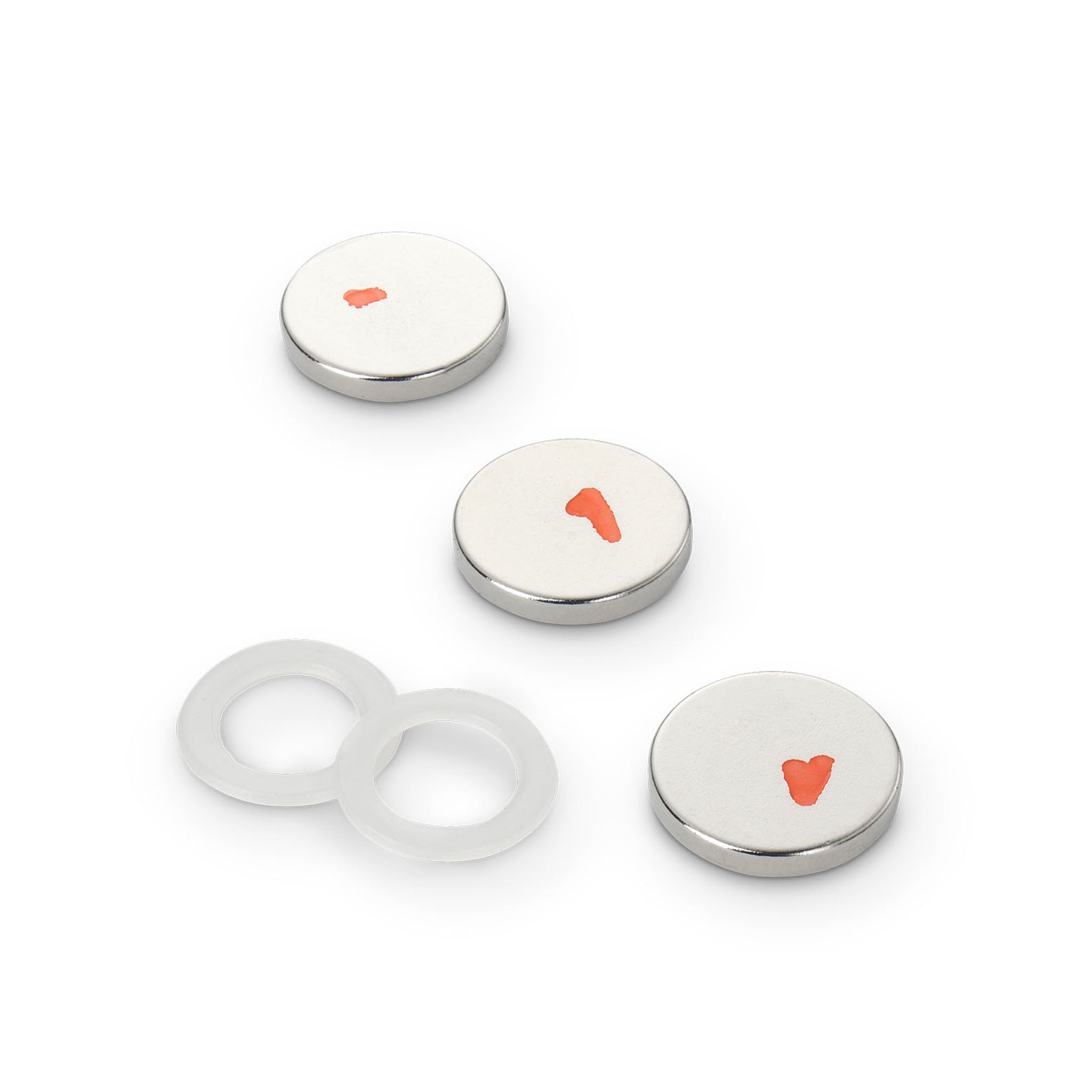 Neodymium Disc Magnet with Plastic Spacers, 20mm Diameter x 3mm N35 Ni ...