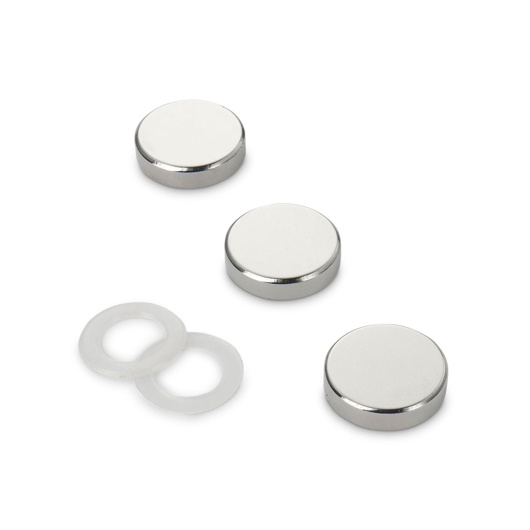 Neodymium Disc Magnet with Plastic Spacers, 20mm Diameter x 5mm N35 Ni ...