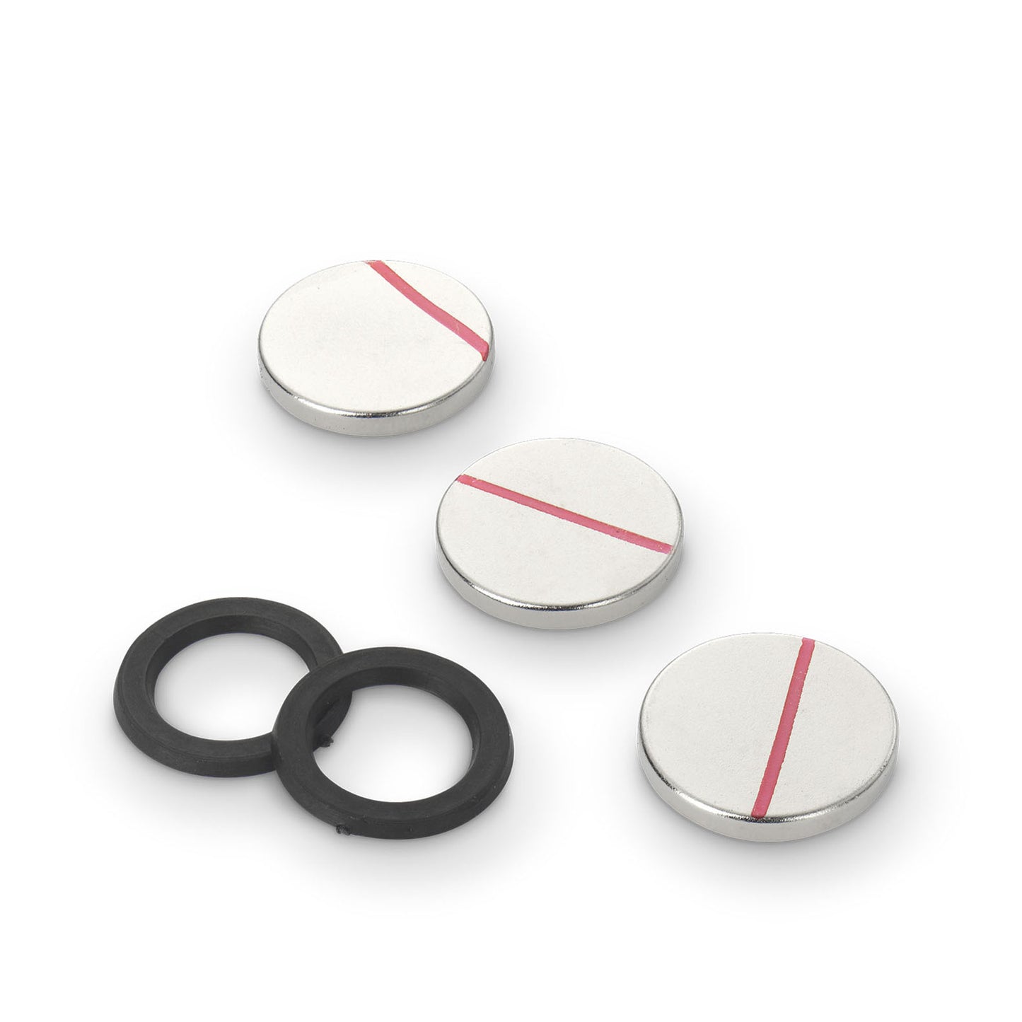 Neodymium Disc Magnet with Plastic Spacers, 22mm Diameter x 3mm N35 Ni ...