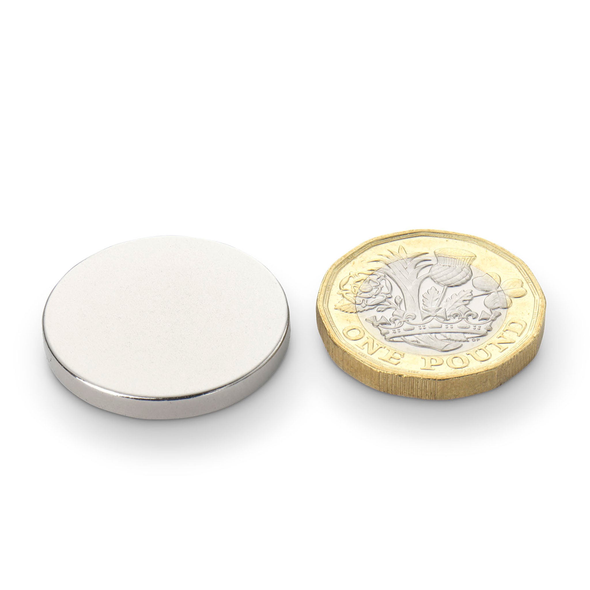 Neodymium Disc Magnet with Plastic Spacers, 25mm diameter x 3mm N35 Ni ...