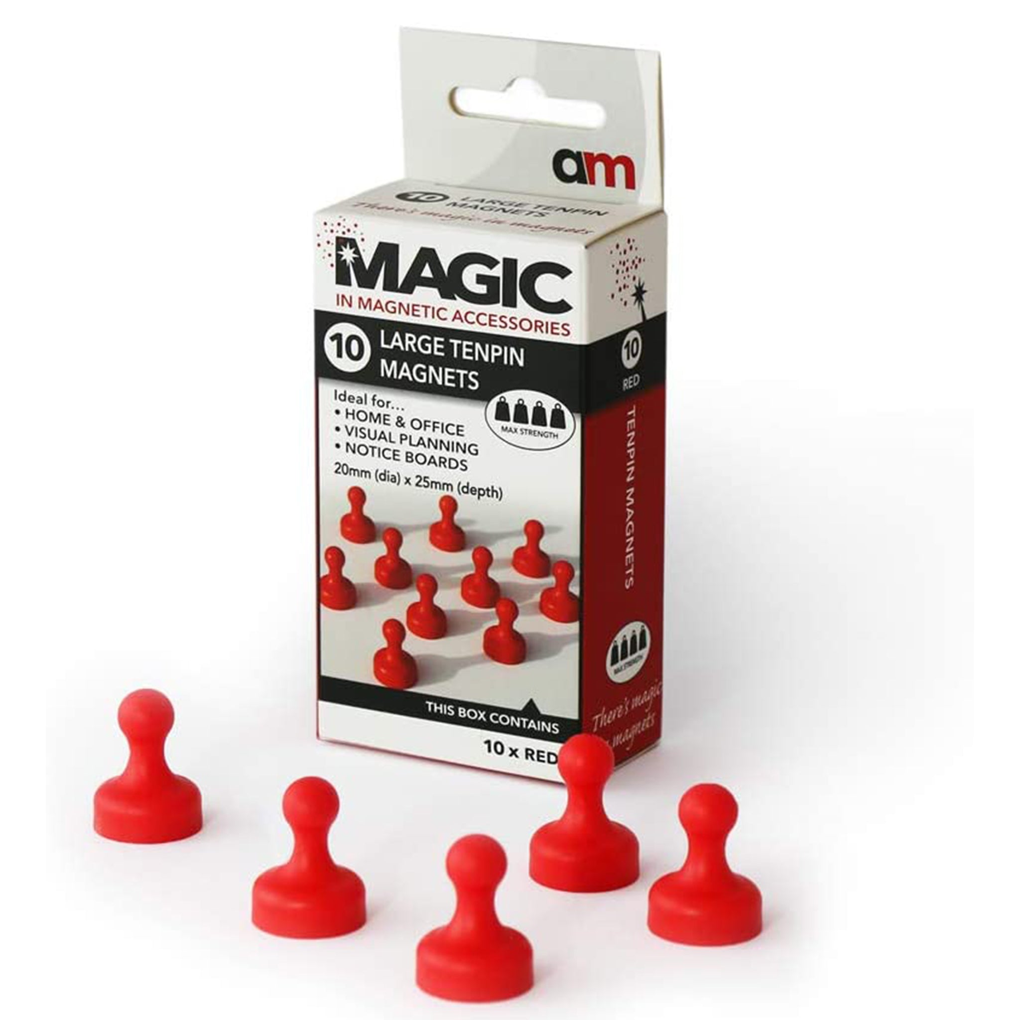 Skittle Magnets Red, 20mm x 25mm Large Pack of 10 – Anchor Magnets